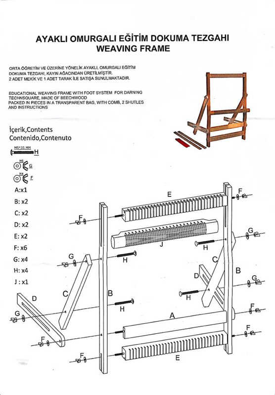 Şirin 56 Kanallı Ayaklı Eğitim Dokuma Tezgahı - 52,5 x 64 cm - 450E A ...